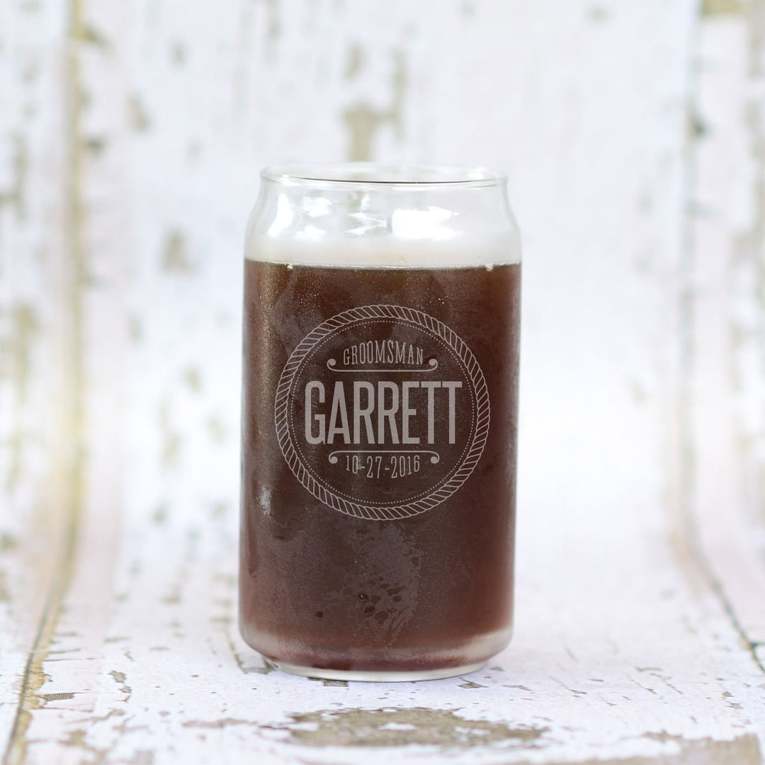 Engraved Beer Can Glasses | Wedding Party Gifts – Intricut Creations